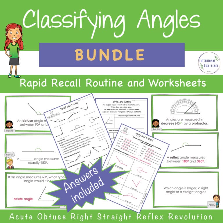 BUNDLE Classifying Angles WARM UP Activity and Worksheets Math Review ...