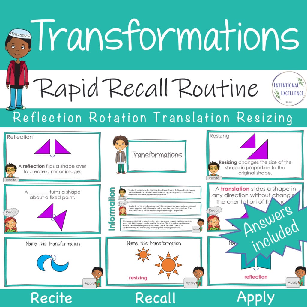 2D Transformations WARM UP Resizing Reflection Rotation Translation ...