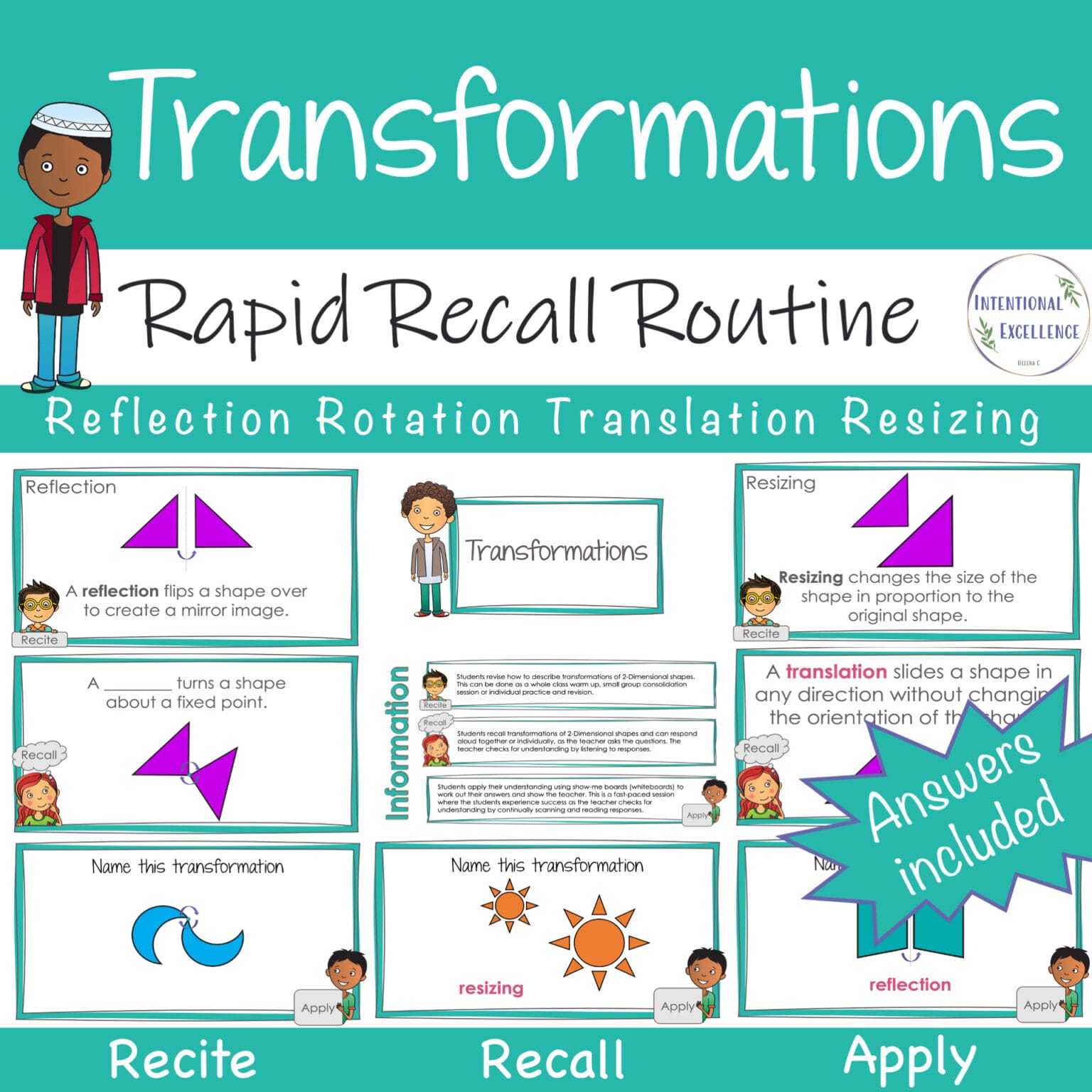 2D Transformations WARM UP Resizing Reflection Rotation Translation ...