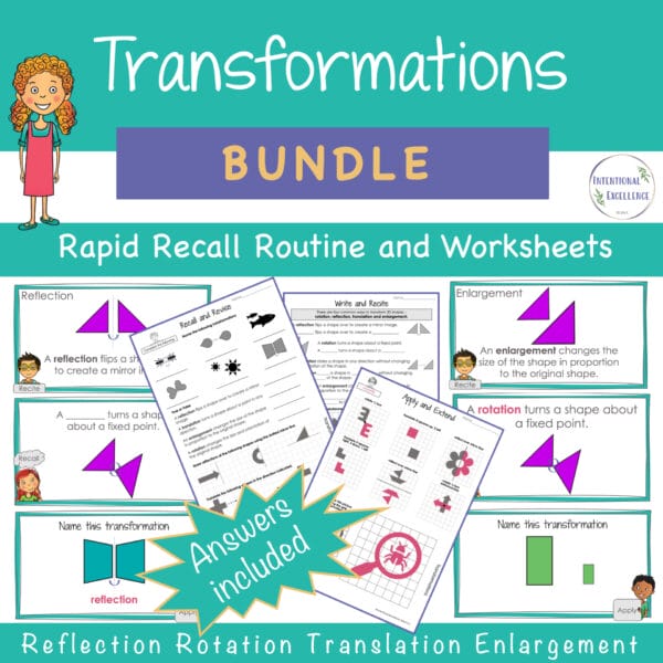 BUNDLE Transformations Enlargement Reflection Rotation Translation ...