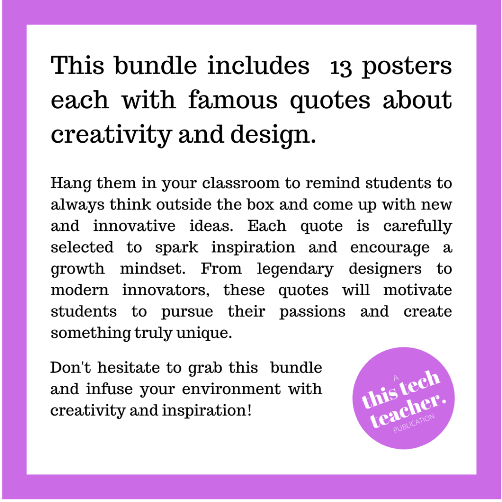 Design Quote Poster Bundle - Teacher Professional Development