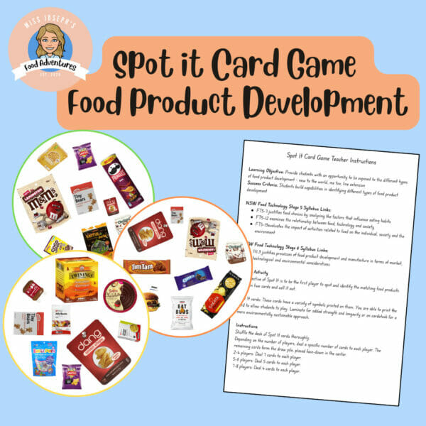 Spot it Card Game Food Product Development - Teacher Professional ...