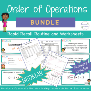 BUNDLE BEDMAS Order of Operations WARM UP and WORKSHEETS Year 6 Math ...