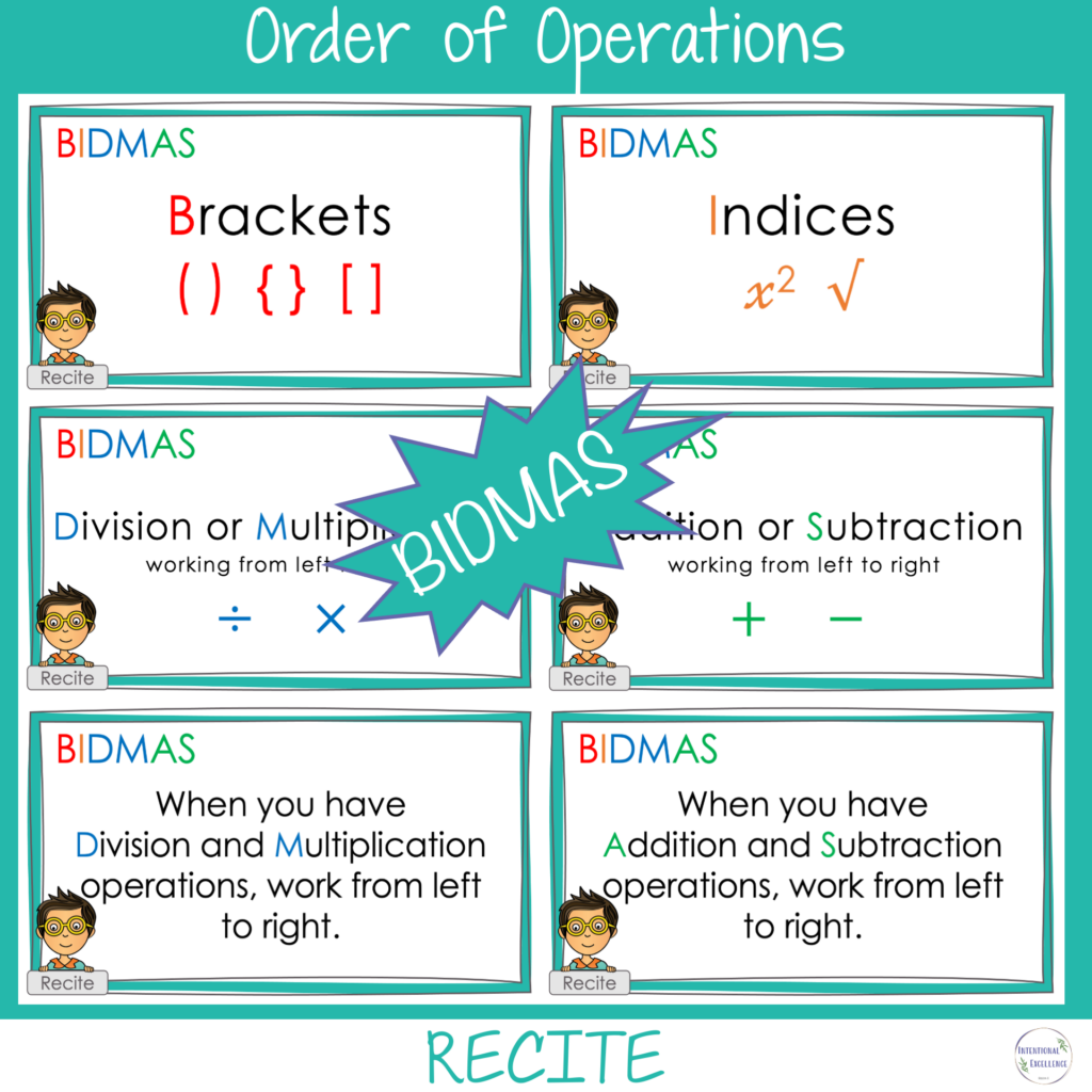 BIDMAS Order of Operations WARM UP Rapid Recall Routine Year 6 Math ...