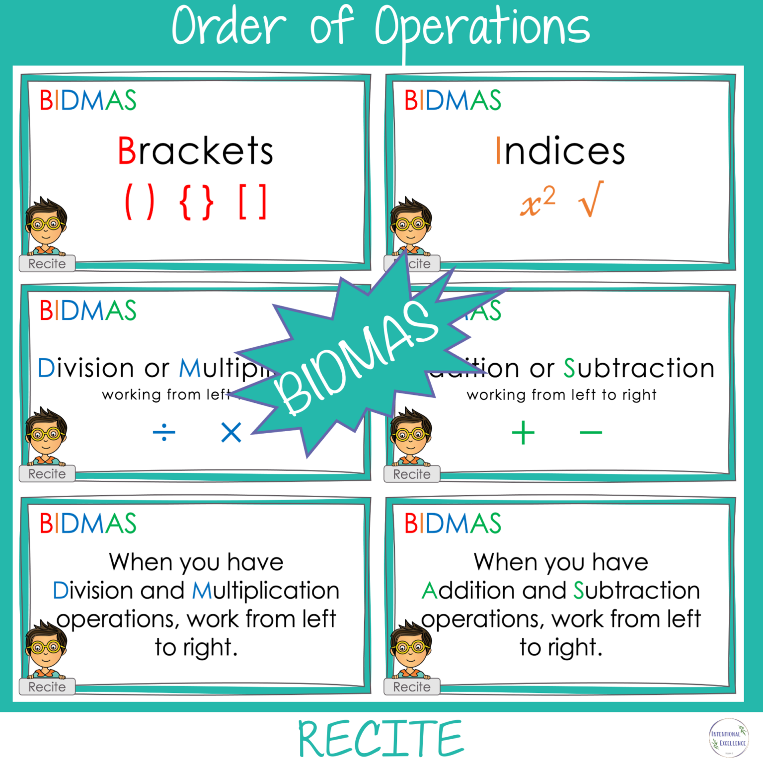 BIDMAS Order of Operations WARM UP Rapid Recall Routine Year 6 Math ...