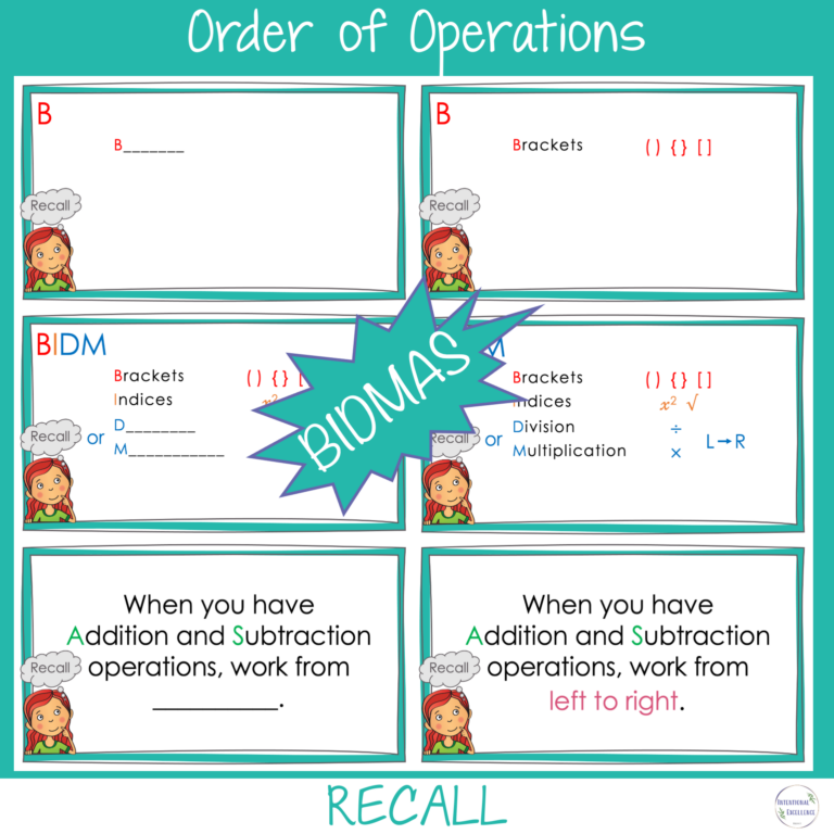 BIDMAS Order of Operations WARM UP Rapid Recall Routine Year 6 Math ...