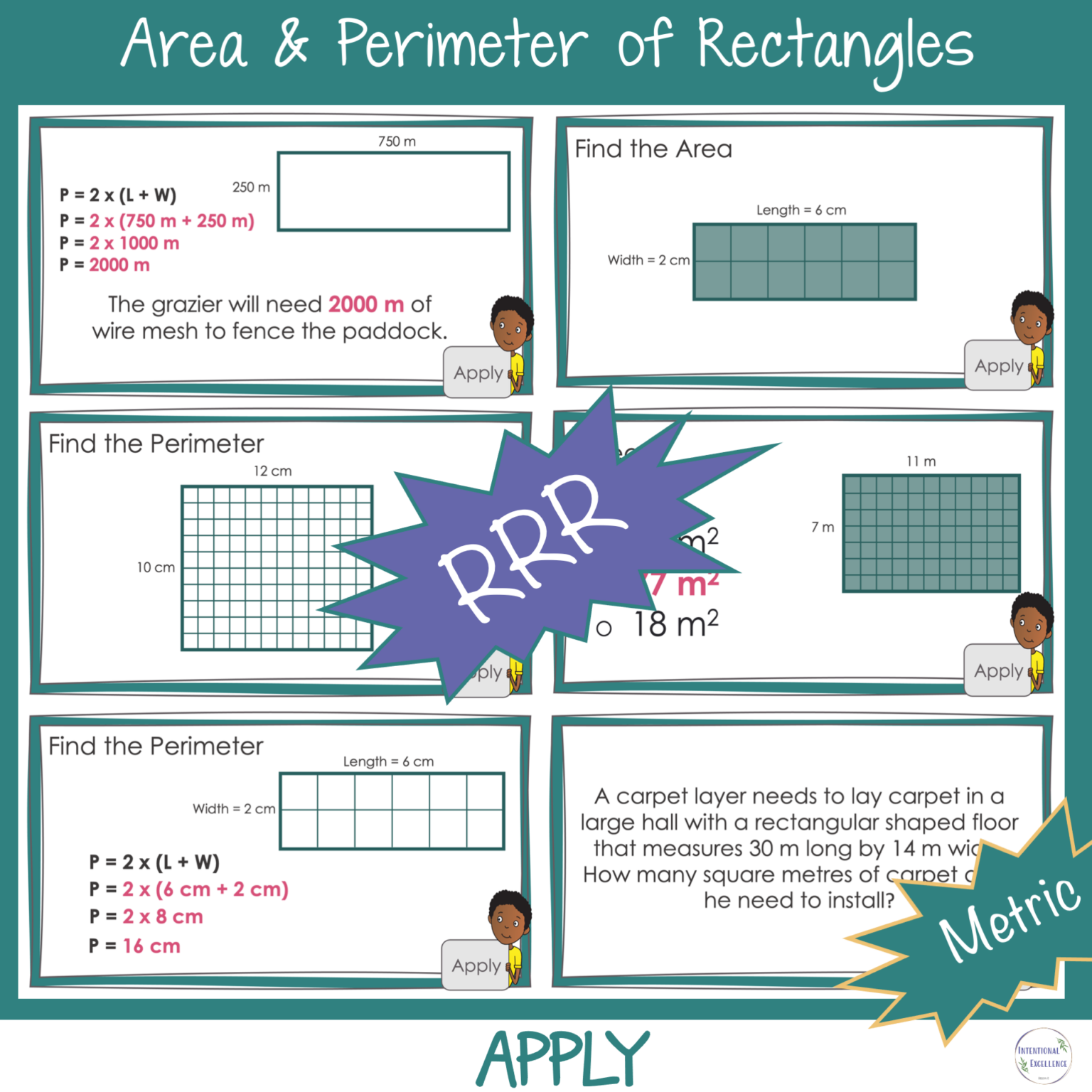 BUNDLE Area and Perimeter of Rectangles WARM UP Activity WORKSHEETS ...
