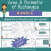 BUNDLE Area and Perimeter of Rectangles WARM UP Activity WORKSHEETS ...
