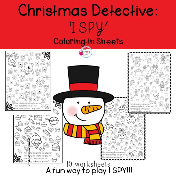Christmas I Spy Colour in Worksheets - Teacher Professional Development