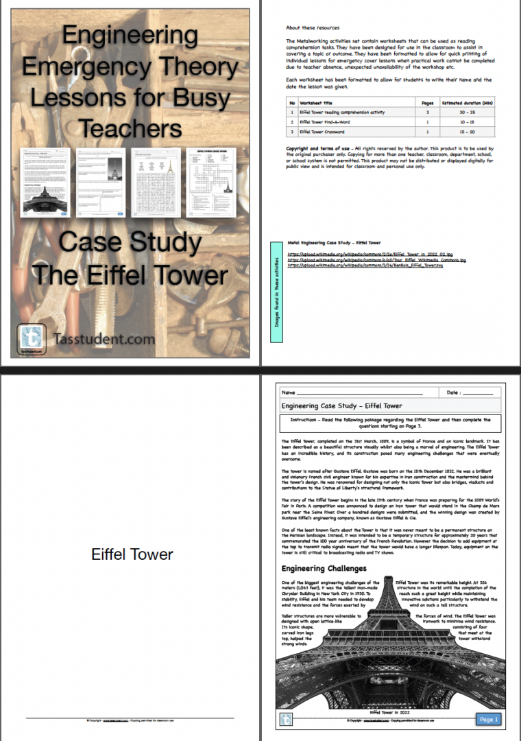 Engineering Case Study - Engineered Structures - The Eiffel Tower - Teacher Professional Development