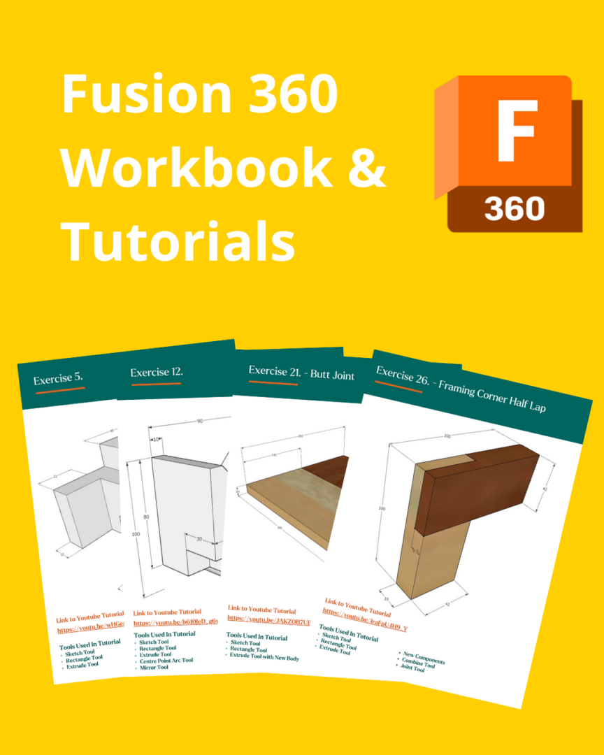 Fusion 360 Workbook & Video Tutorials 40+ Exercises included - Teacher Professional Development