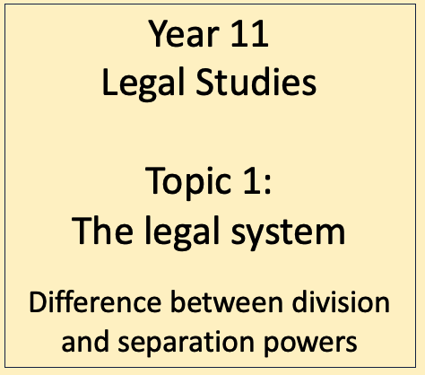 Yr.11 Legal Studies: The legal system - The difference between division ...