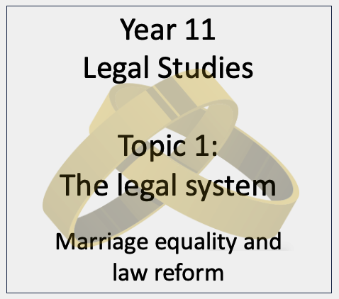 Yr.11 Legal Studies: The legal system - Marriage equality as law reform ...