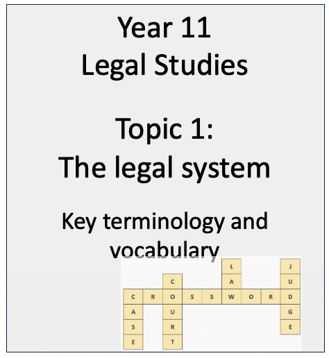 Yr.11 Legal Studies: The legal system - Key terminology and vocabulary ...
