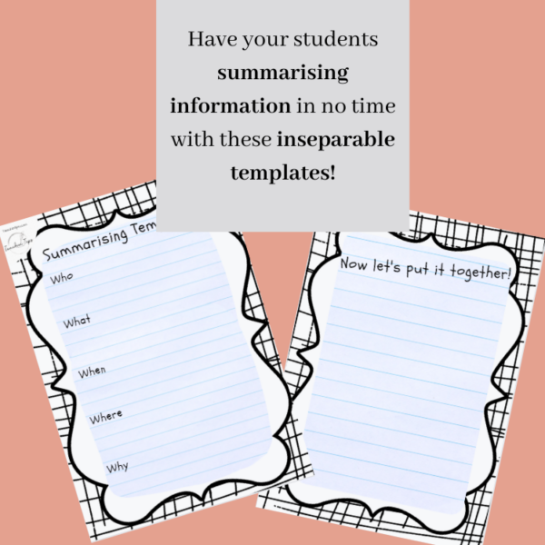 Summarising Template - Informational Writing - Teacher Professional ...