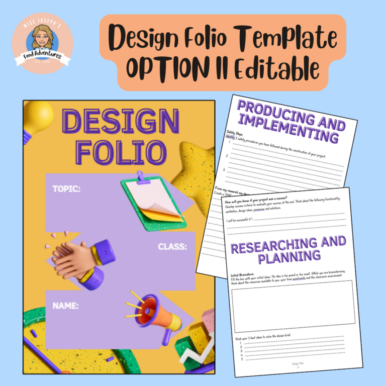Design Folio Template OPTION II - Editable - Teacher Professional ...