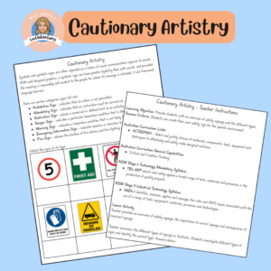 Cautionary Artistry Safety Worksheet - Teacher Professional Development