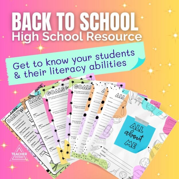 Back to School High School Resource: All About Me - Teacher ...