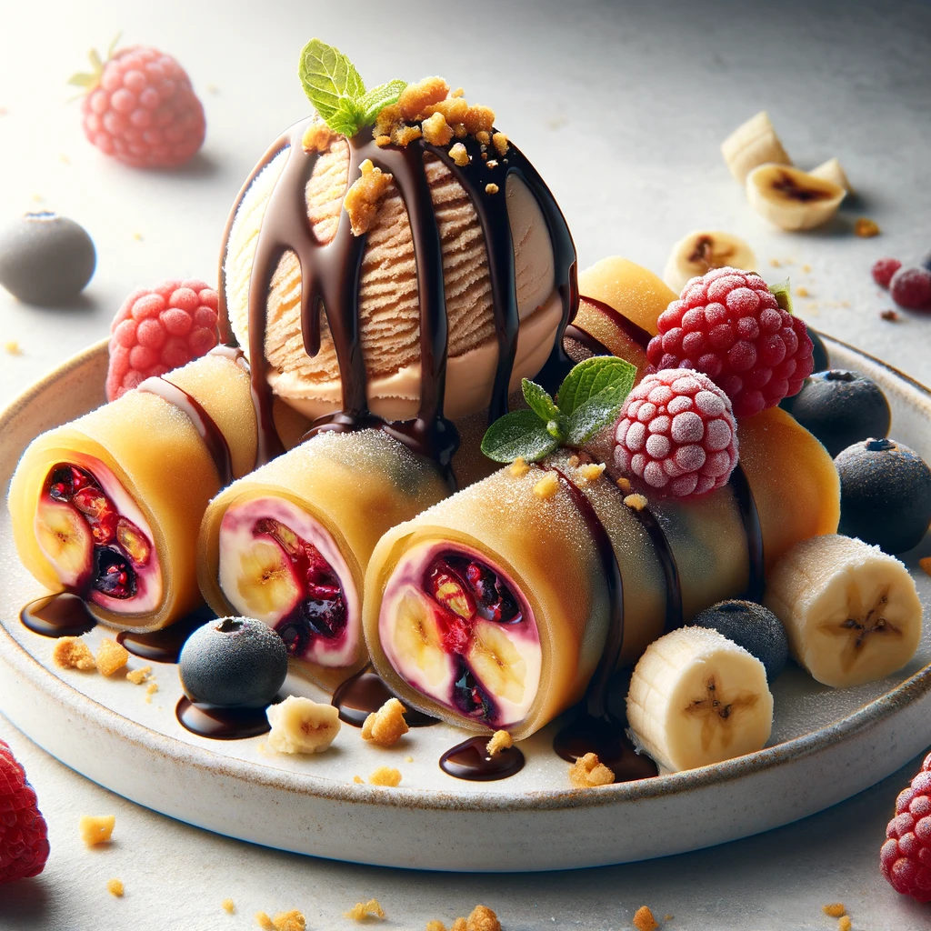 Berry Spring Rolls with Banana Ice Cream Recipe - Teacher Professional ...