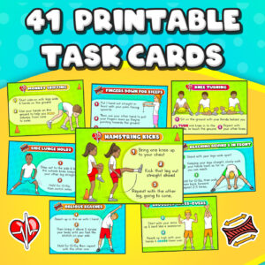 Warming up & Stretching exercise task cards for PE and Sport - Teacher ...