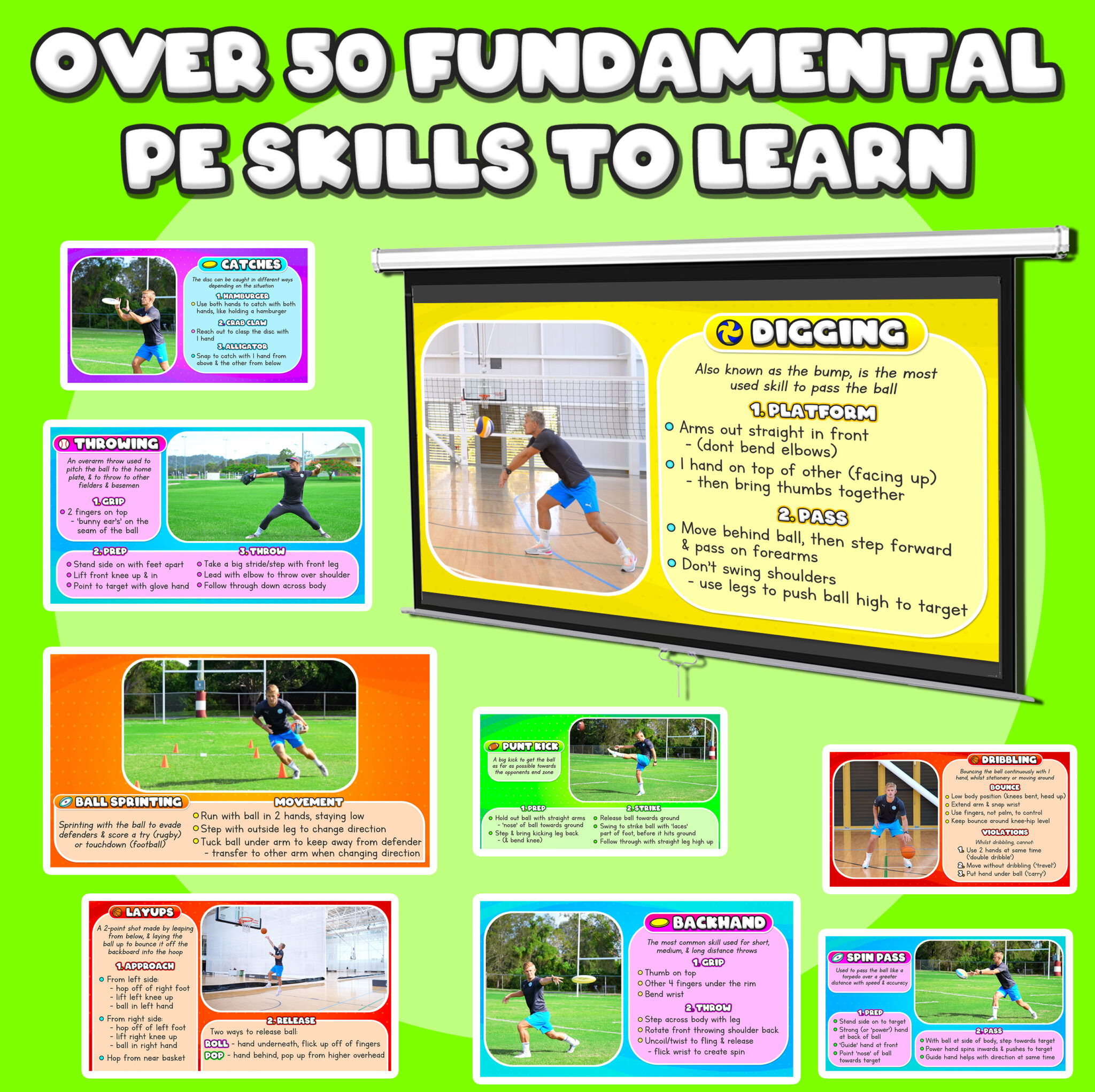 Complete Elementary PE - Fundamental sport skills (slides + videos ...