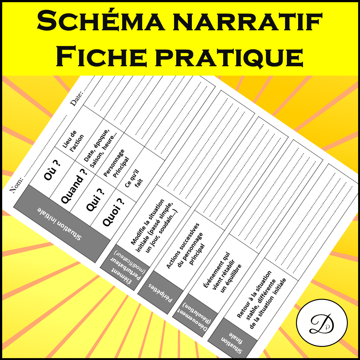 Schéma narratif - Fiche pratique - Teacher Professional Development