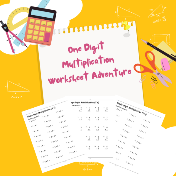 One digit Multiplication Worksheets with Answer Key - Teacher ...