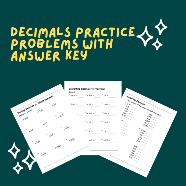 Decimals Practice! Add, Subtract, Multiply, Divide & More - Teacher ...
