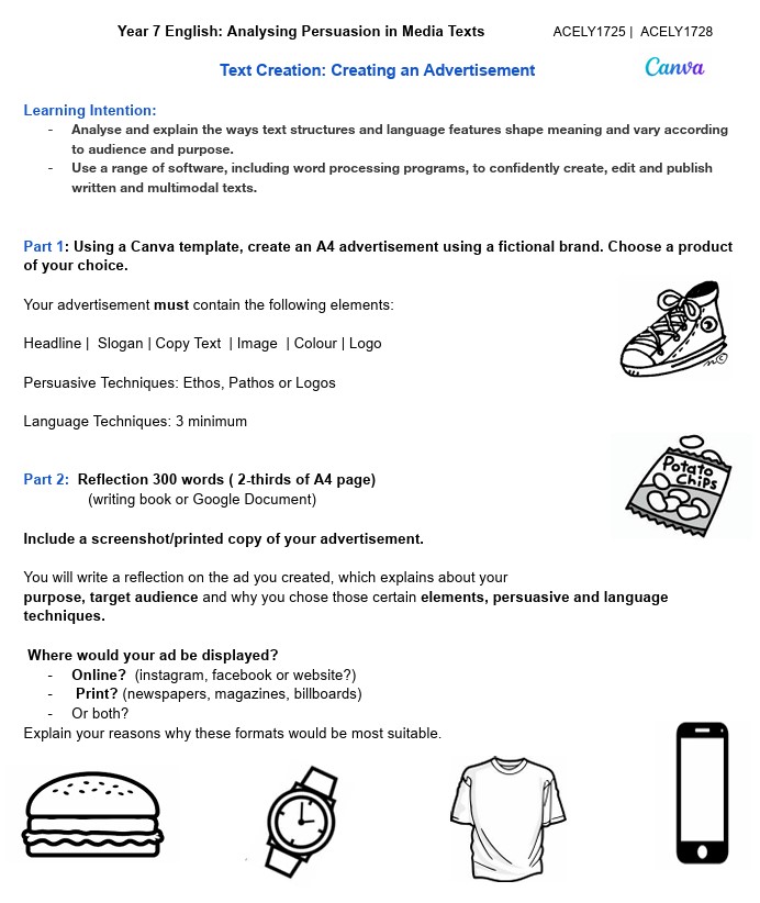 Year 7 English | Analysing Persuasion in Media Texts Resources