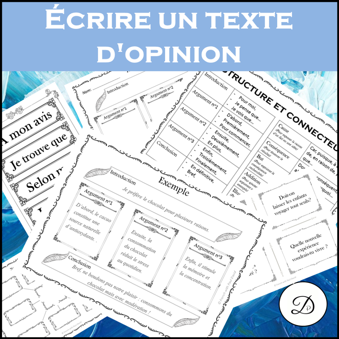 Écrire un texte d'opinion - French Opinion Writing - Teacher ...