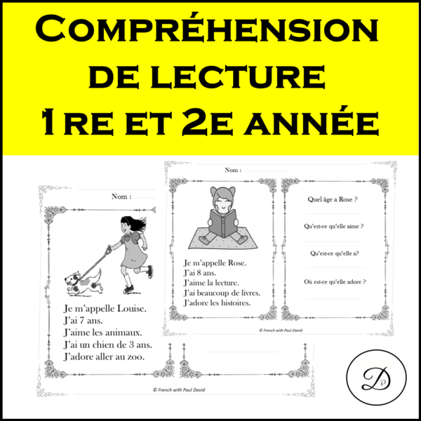 Compréhension de lecture 1re et 2e année - French easy reading ...