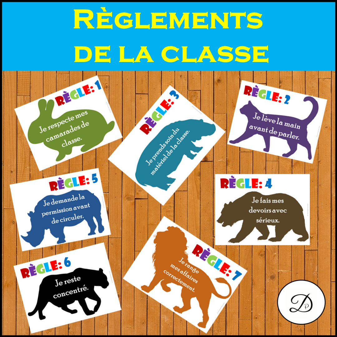 Règlements de la classe - 7 affiches / FRENCH Classroom Rules Posters ...
