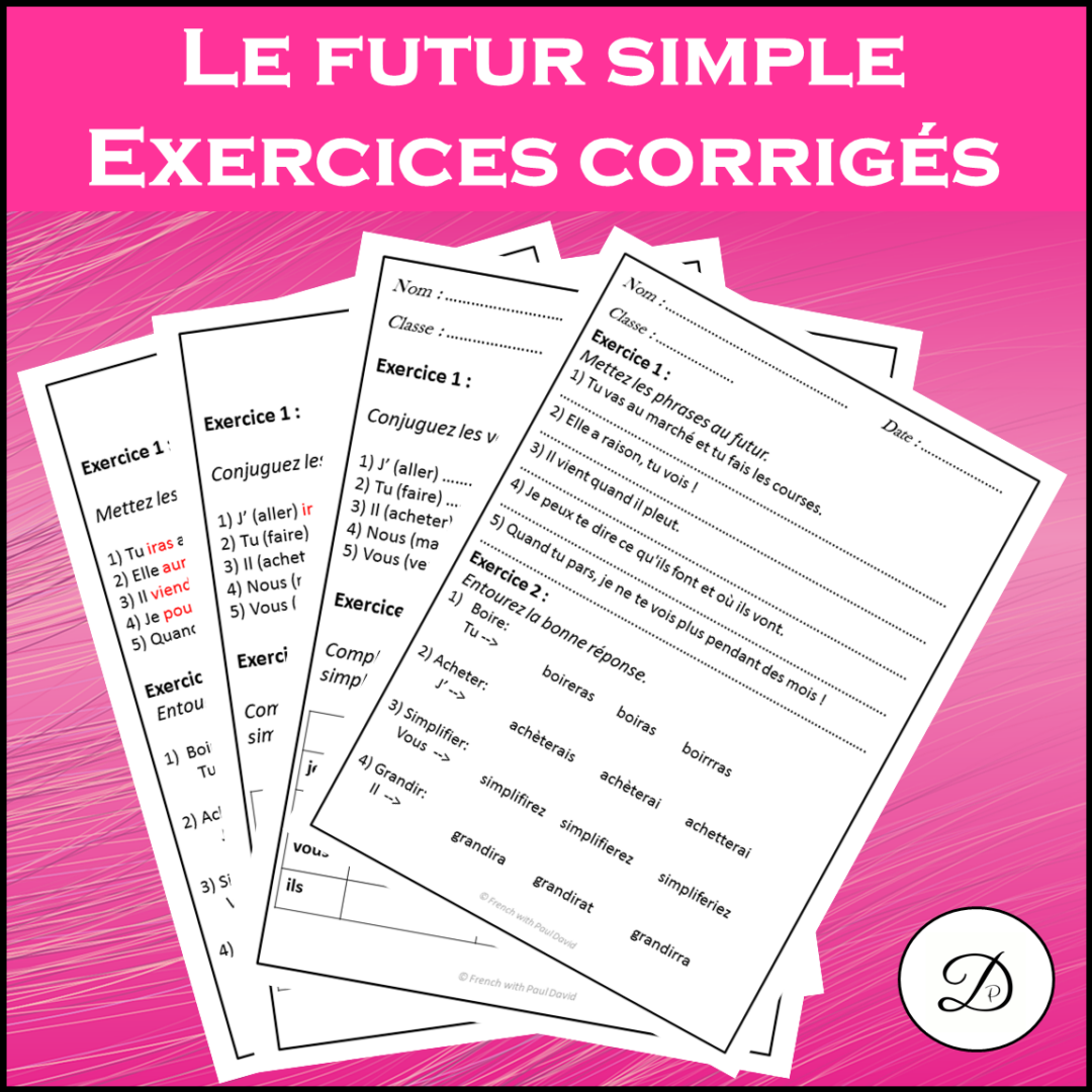 Le futur simple - Explications et exercices / French future tense notes ...
