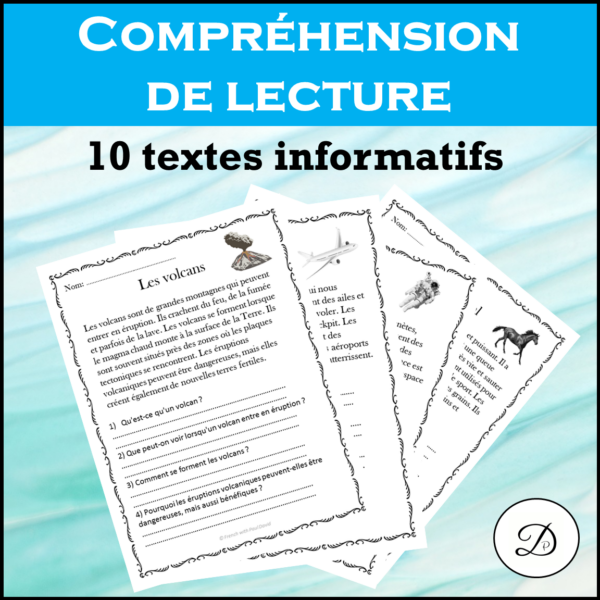 10 textes informatifs - Compréhension de lecture / French Reading ...