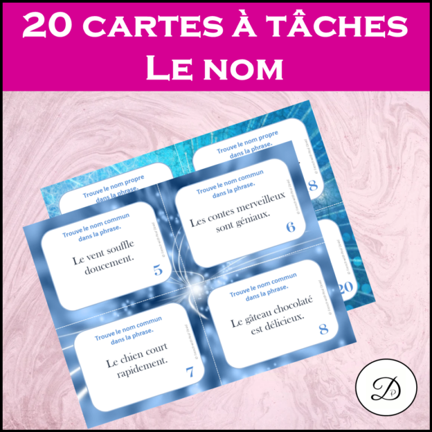 20 cartes à tâches - Le nom / FRENCH GRAMMAR TASK CARDS - Teacher ...