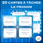 20 cartes à tâches - Le pronom / FRENCH GRAMMAR TASK CARDS - Teacher ...