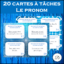 20 cartes à tâches - Le pronom / FRENCH GRAMMAR TASK CARDS - Teacher ...