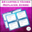 24 cartes à tâches de lecture : replacer, écrire, dessiner / French ...