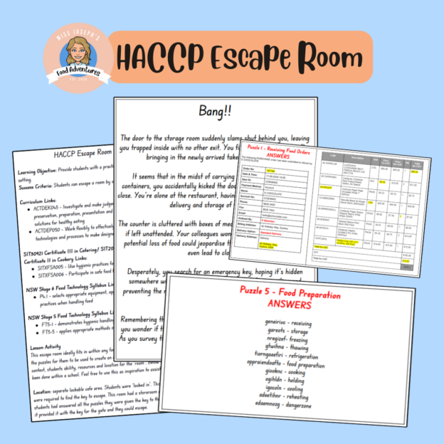 HACCP Escape Room - Teacher Professional Development