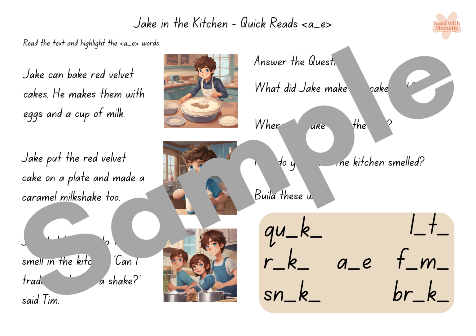 Decodable Text & Passage with Activities 'a_e' Long A Extended/Complex ...