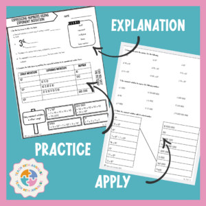 Grade 7 - Exponent Notation - Worksheets - Differentiated - Digital and ...