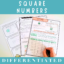 Grade 7 - Square Numbers and their Roots -Worksheets- Differentiated ...
