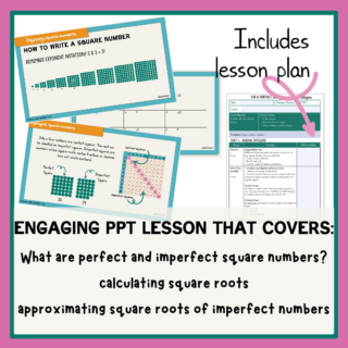 BUNDLE Grade 7 Square Numbers and their Roots - Worksheets and ...