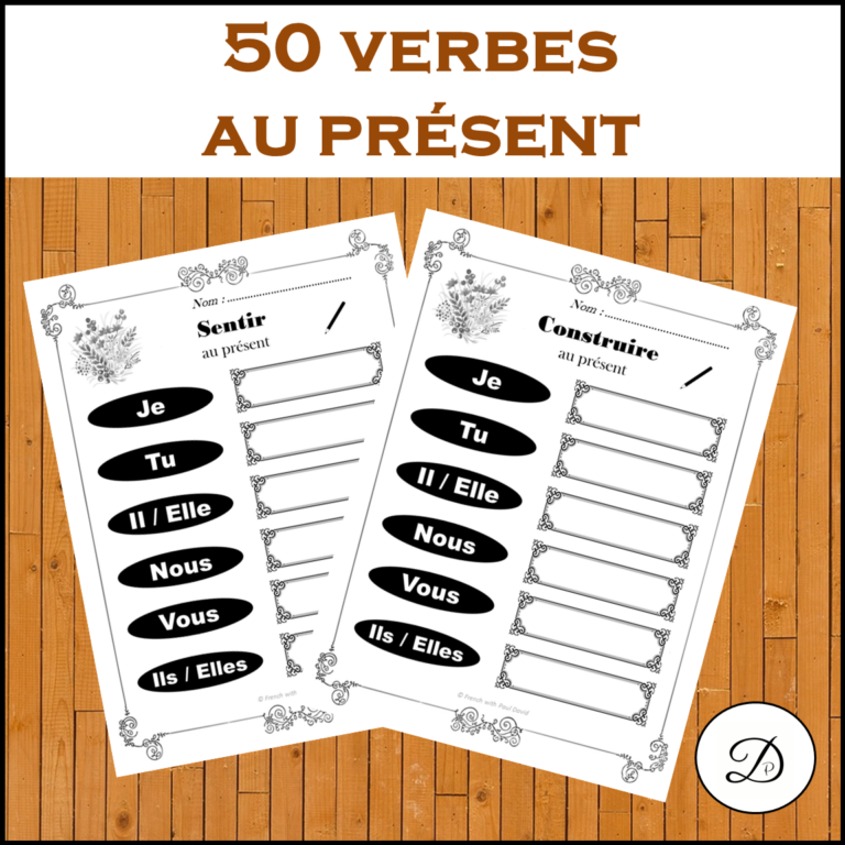 Conjugaison - 50 verbes au présent / French Present Tense Verbs ...