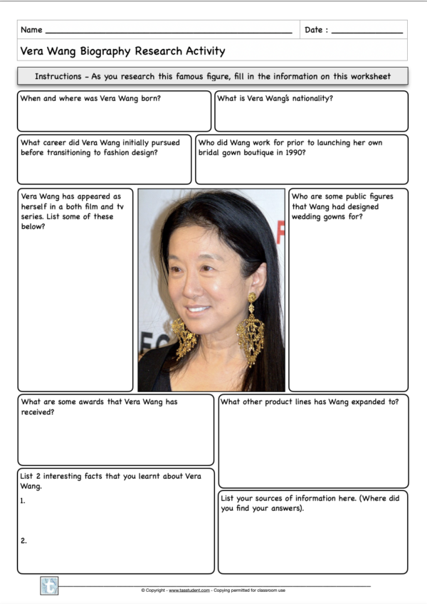 People in Fashion Design - Vera Wang - Teacher Professional Development