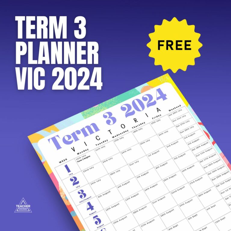 FREE VIC Term 3 School Planner 2024 - Teaching Resource