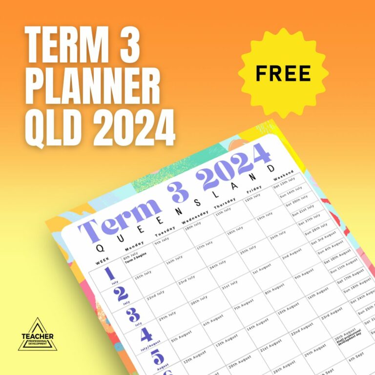 FREE QLD Term 3 School Planner 2024 - Teaching Resource