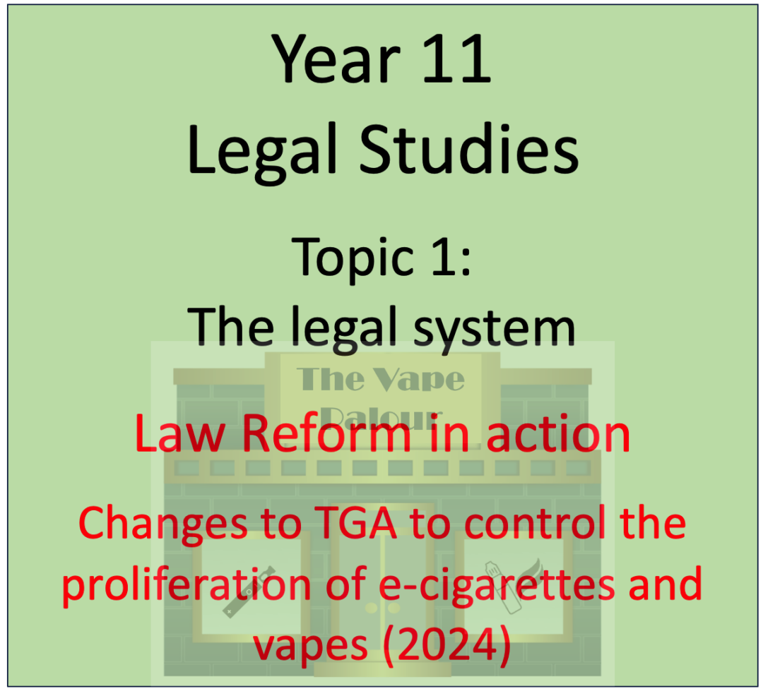Yr.11 Legal Studies: The legal system - Law reform in action (e ...