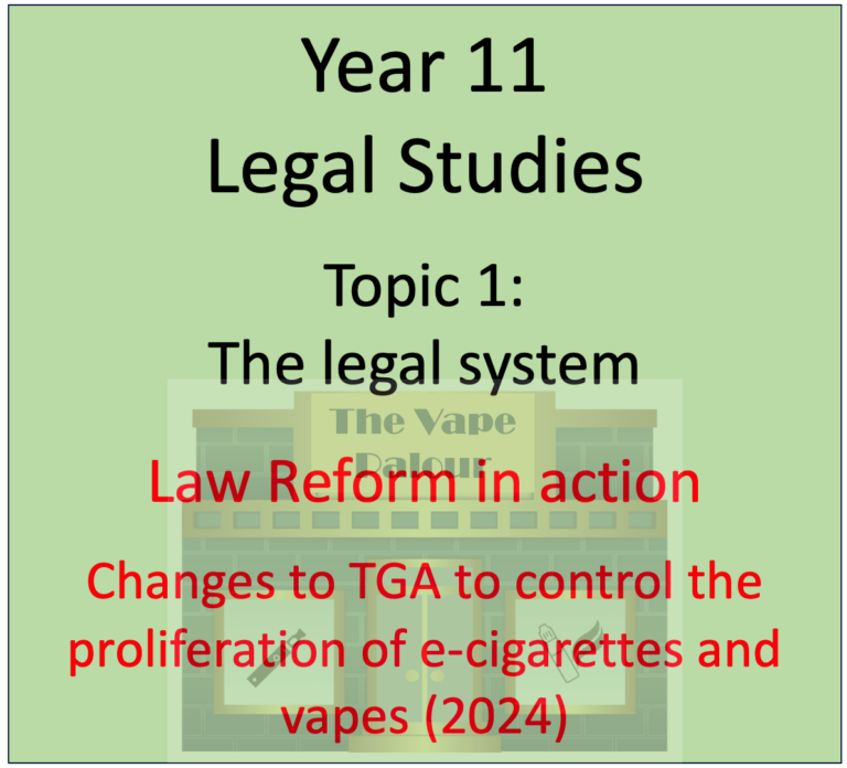Yr.11 Legal Studies: The legal system - Law reform in action (e ...