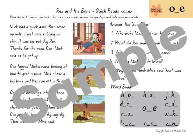 Decodable 'o_e' Reading, Spelling & Writing Activities Long Vowel O ...